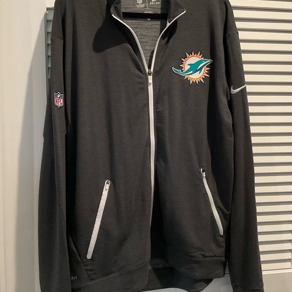 NFL | Jackets & Coats | Nfl Black Lightweight Miami Dolphins Jacket ...